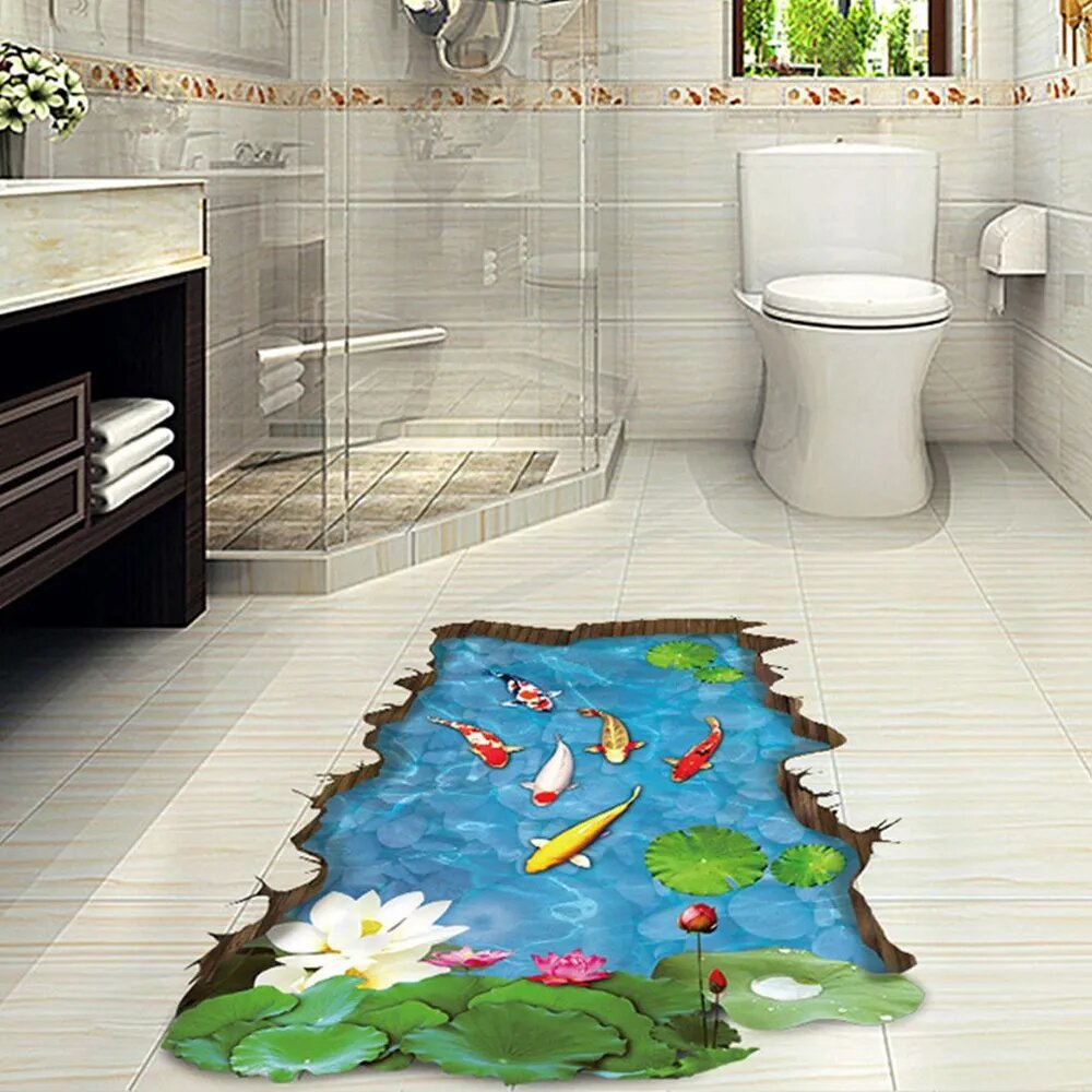 1 Упаковка Наклеек На Стену, 3D Декор Для Ванной Комнаты, Из Пвх