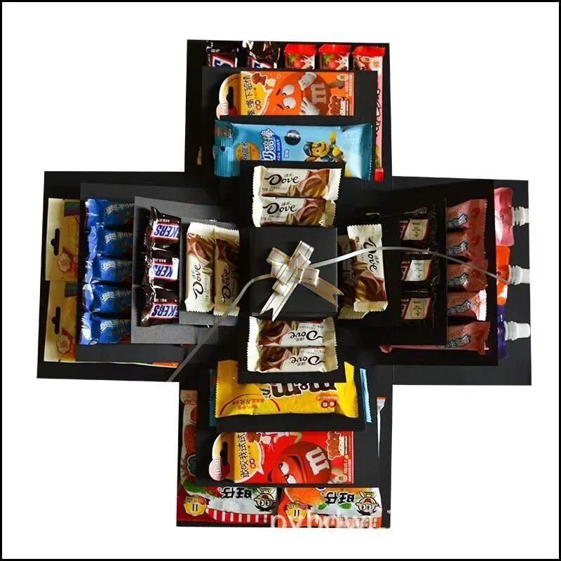 Подарочная коробка распадающаяся 5 in коробка раскладушка для сюрпризов и сладостей Юбилеи, различные праздники