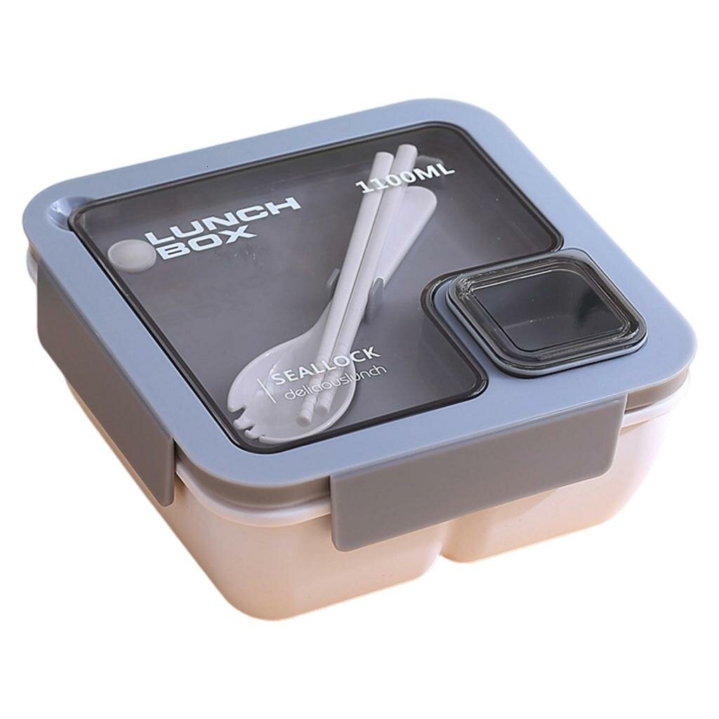 Разделённый контейнер для еды с герметичной крышкой, Белый - HZ5228