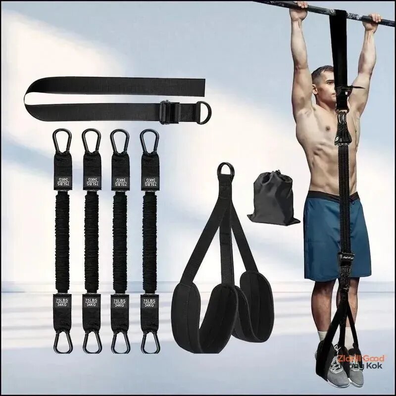 Эспандер для подтягивания и развития мышц рук, 1 шт, нагрузка до 170 кг, черный