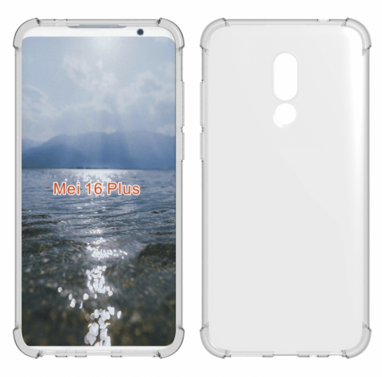 Чехол-бампер MyPads Tocco для Meizu 16 Plus / 16th Plus с усиленной противоударной защитой углов прозрачный