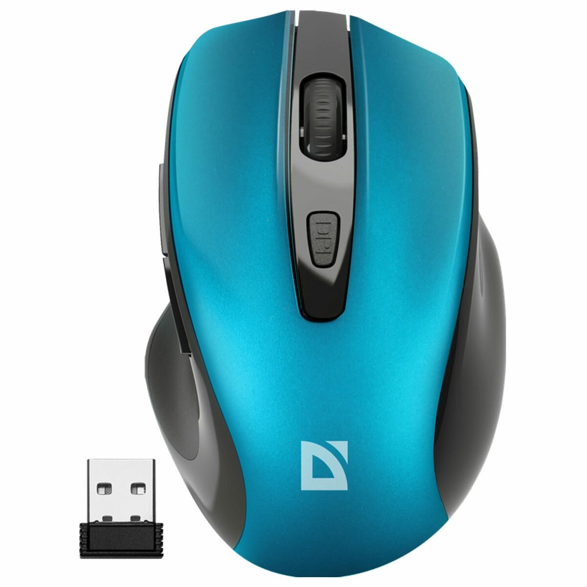 Мышь оптическая беспроводная Defender Prime MB-053, USB, 5 кнопок + 1 колесо-кнопка, бирюзовая (52054), 40шт.
