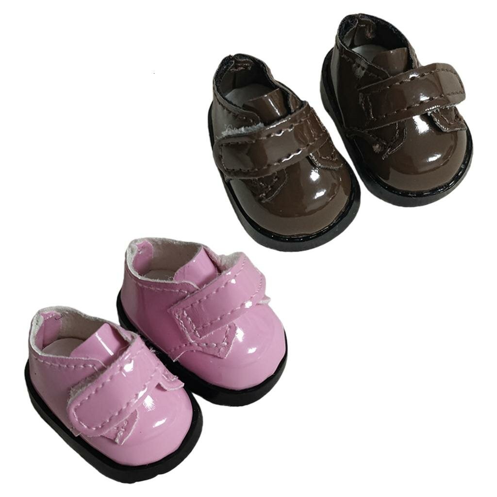 Кукольная обувь, 2 пары, Коричневый и розовый