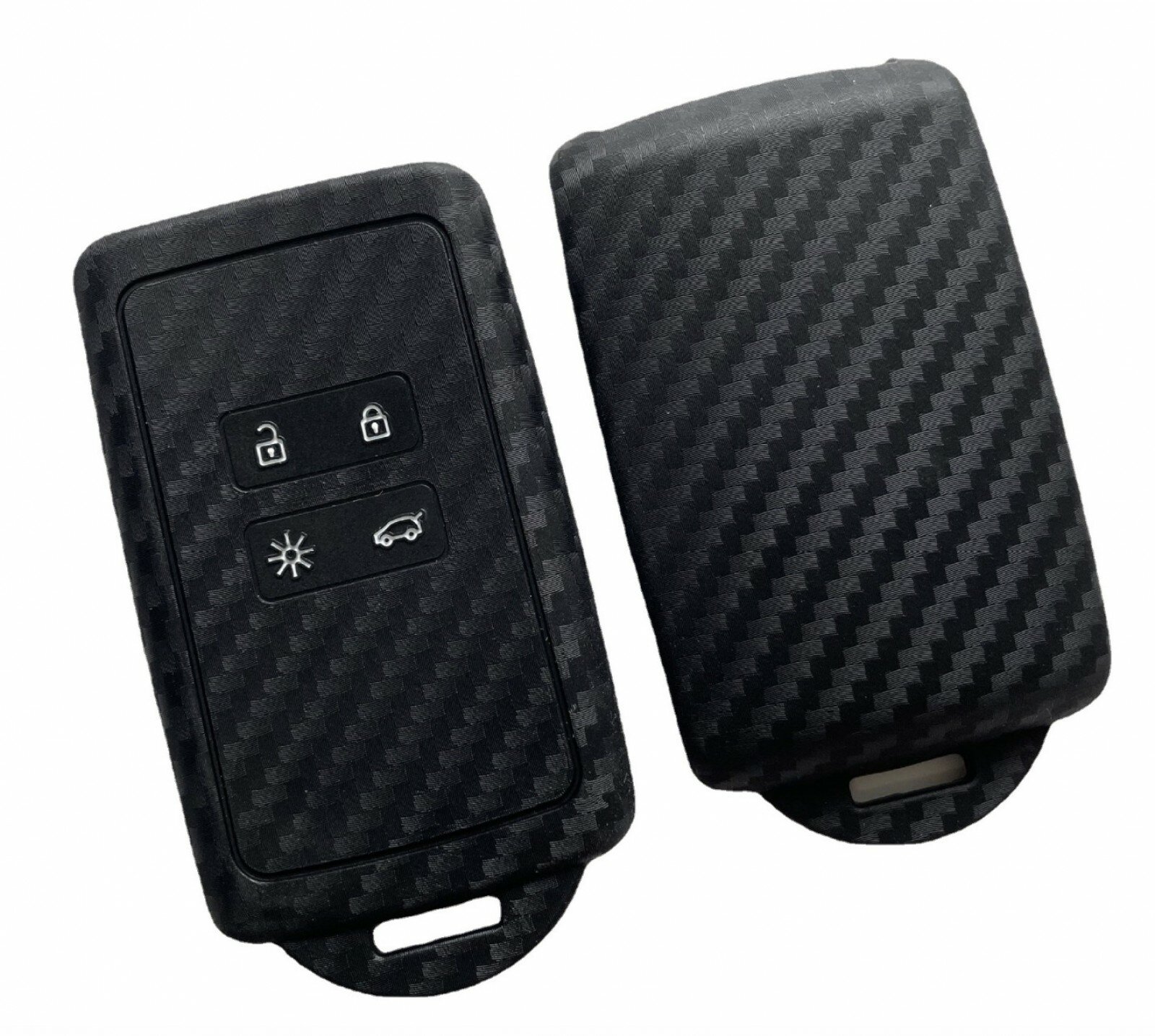 Защитный автомобильный чехол MyPads-DSG для ключа Renault с карбоновым рисунком