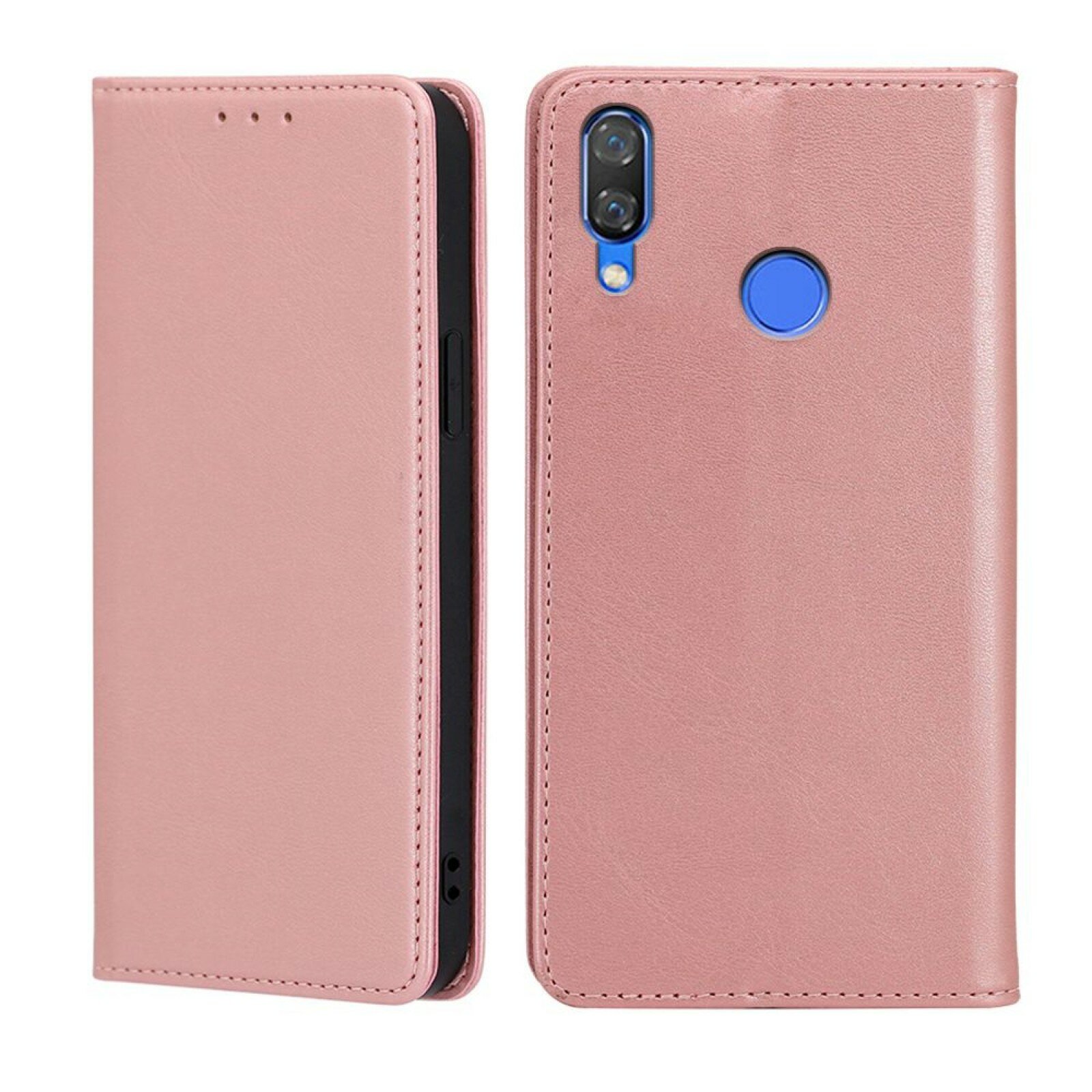 Чехол-книжка MyPads для Huawei Nova 3 из натуральной телячьей кожи с магнитным закрытием розовый