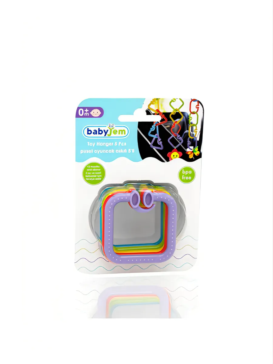 Набор колец BabyJem, для прорезывания, тактильные вставки, 5 шт