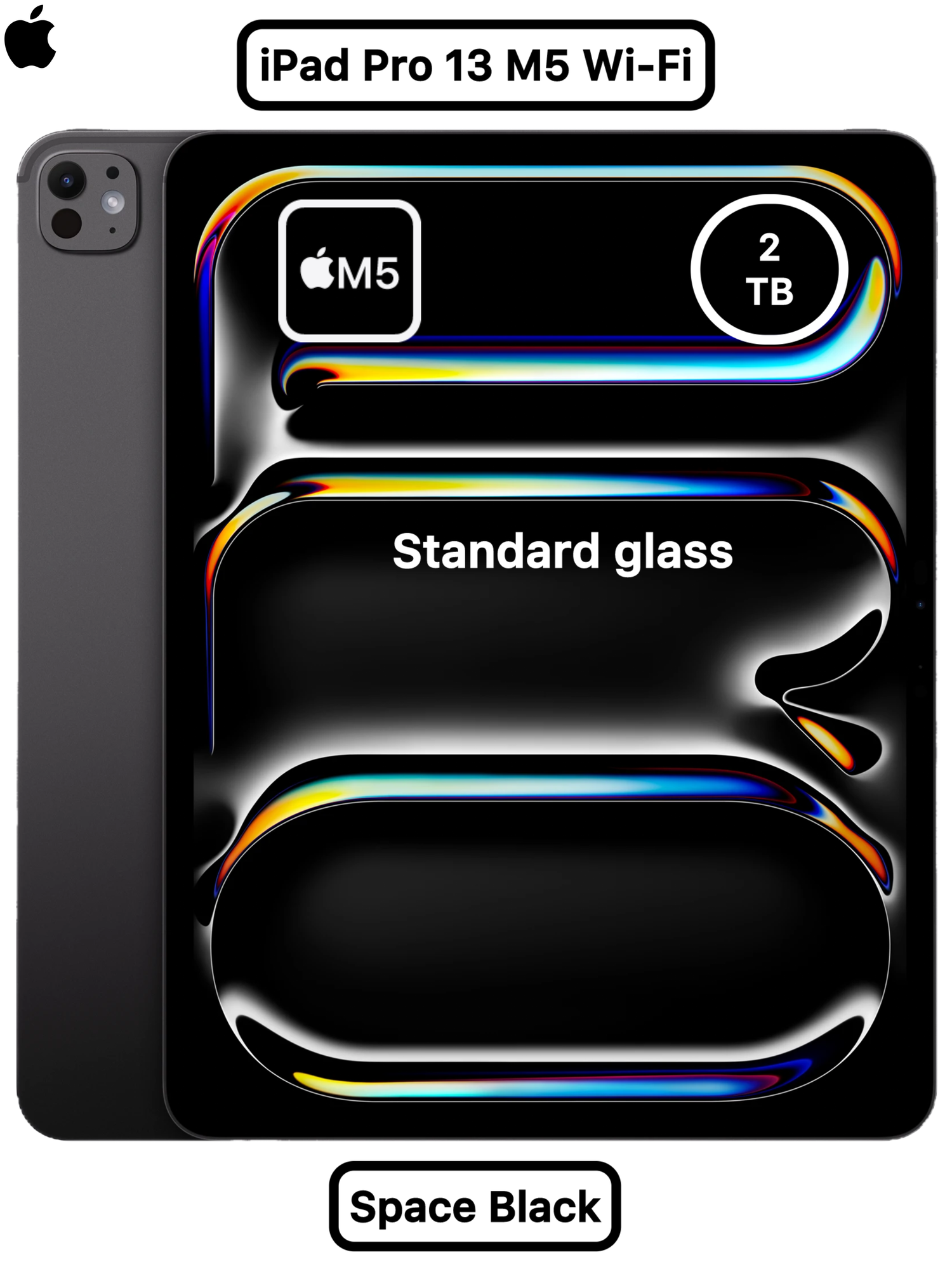 Планшет Apple iPad Pro 13 M5 2025 Wi-Fi 2TB, Standard glass, Space Black, 16 ГБ/2048 ГБ