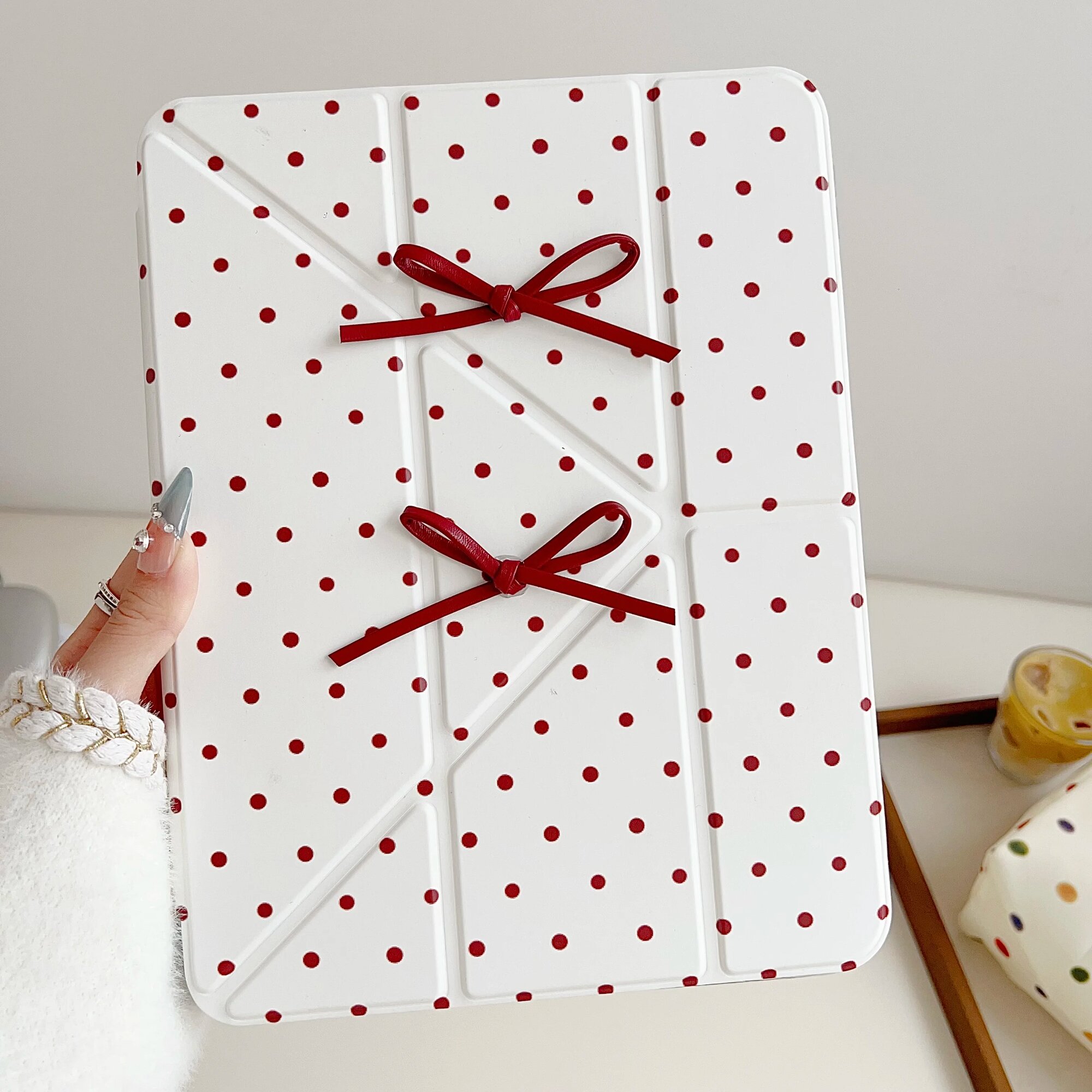 Чехол INS Minimalist Polka Dot Bow для iPad Белый, ipad Pro 11 2021, White