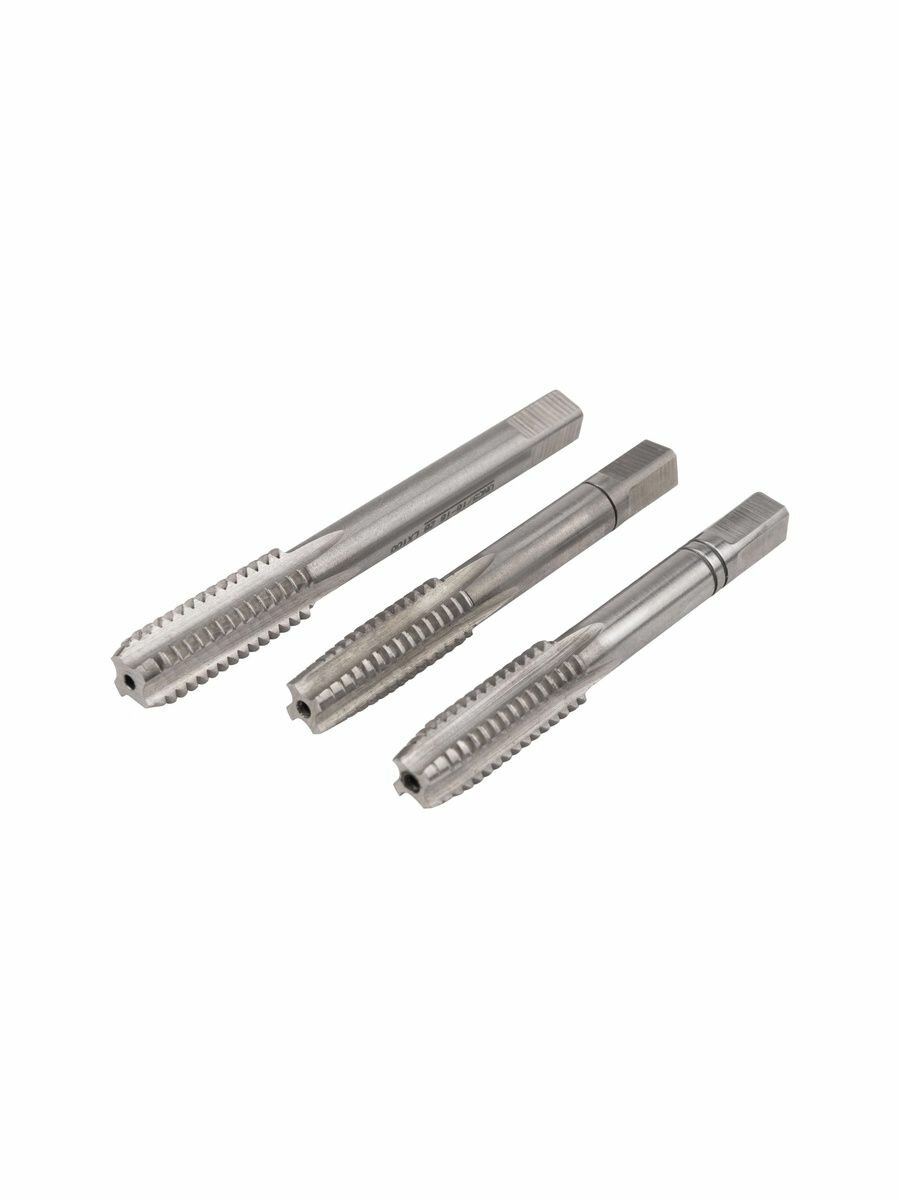 Набор метчиков NORGAU Industrial UNC 5/16, из HSS, по стали, чугуну и цветным металлам, 3 предмета.