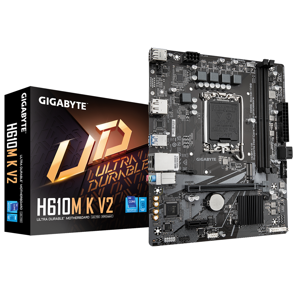Материнская плата Gigabyte (H610M K V2), LGA1700, Intel H610, Micro-ATX, RTL