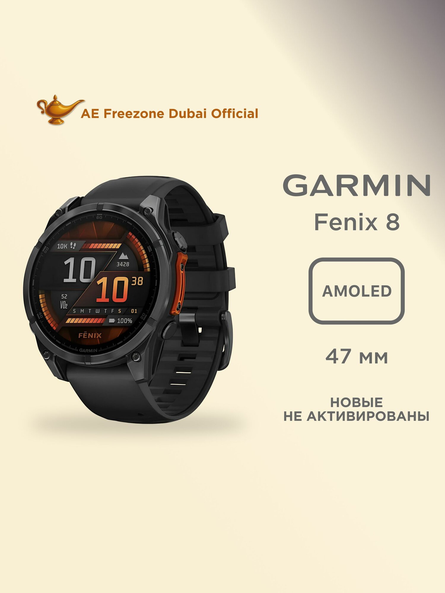 Умные часы Garmin fenix 8 47mm AMOLED Slate Gray with Black Silicone Band (010-02904-00)
