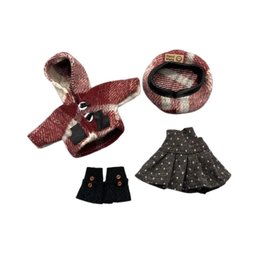 Комплект одежды для куклы OB11, бордовый, Style 4