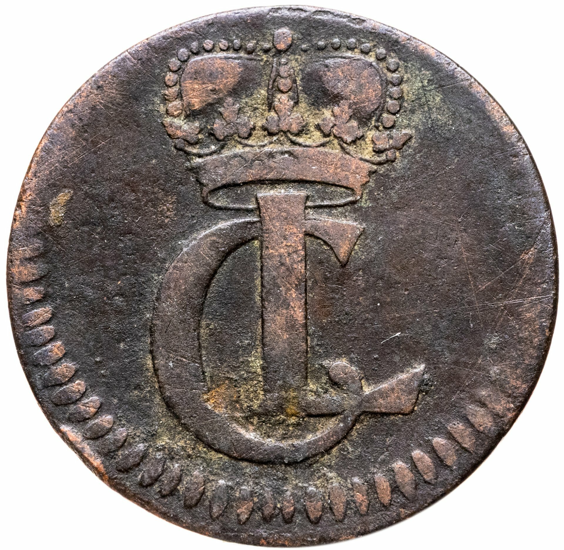 Гессен-Кассель 1 геллер 1728, Медь, в сохранности VF