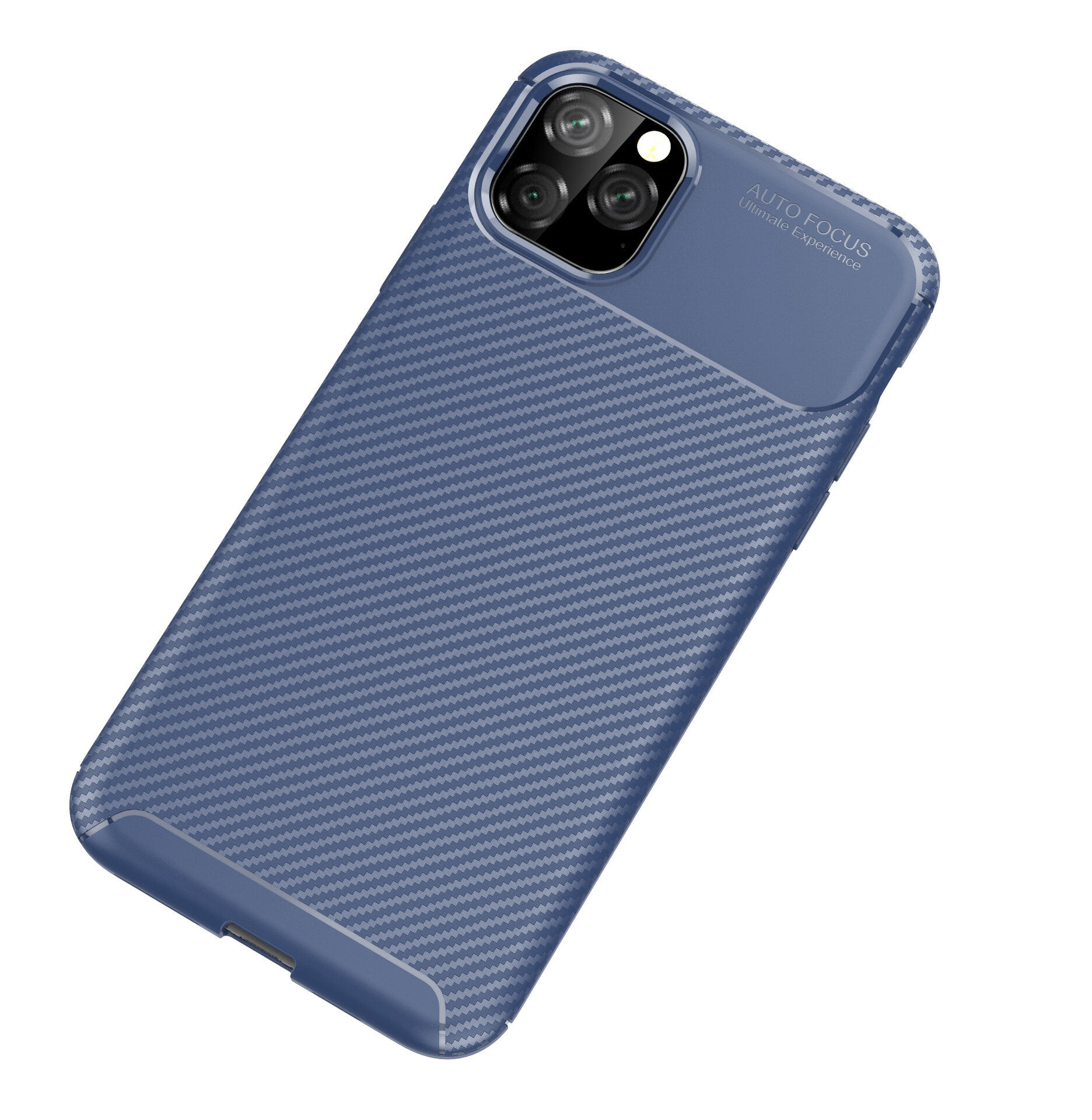 Чехол панель-бампер MyPads для iPhone 12 mini из прочного силикона с матовой отделкой под карбон, синий