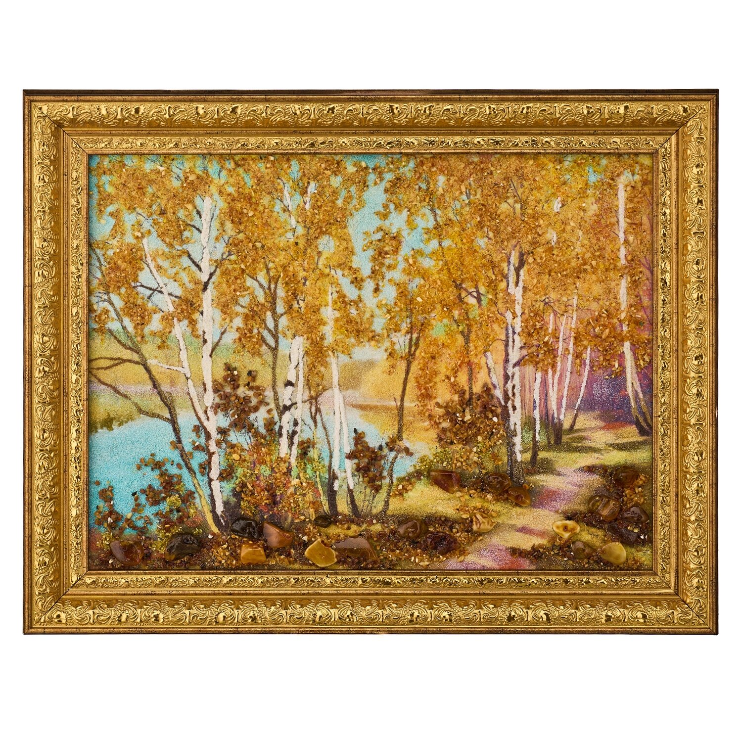 301917 НП Картина Янтарная "березовый берег" 30*40 см