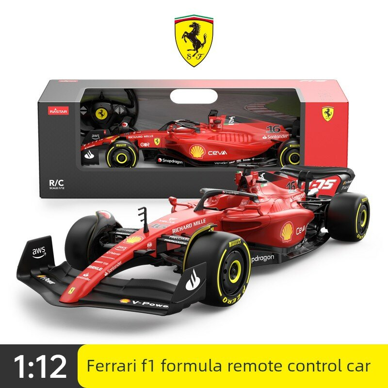 Масштаб 1:12, Радиоуправляемая машина Ferrari F1 для детей, зарядная модель с базовым комплектом и 2 батареями