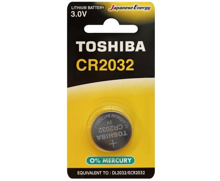 Элемент питания (батарейка) 3V Toshiba CR2032 1шт блистер (100)**