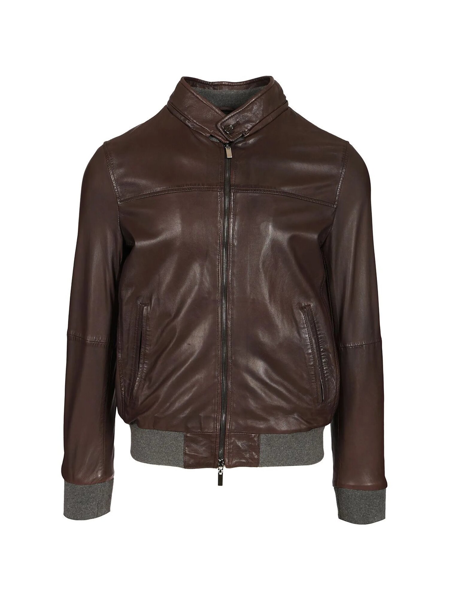 Куртка Ribbed-trim leather jacket