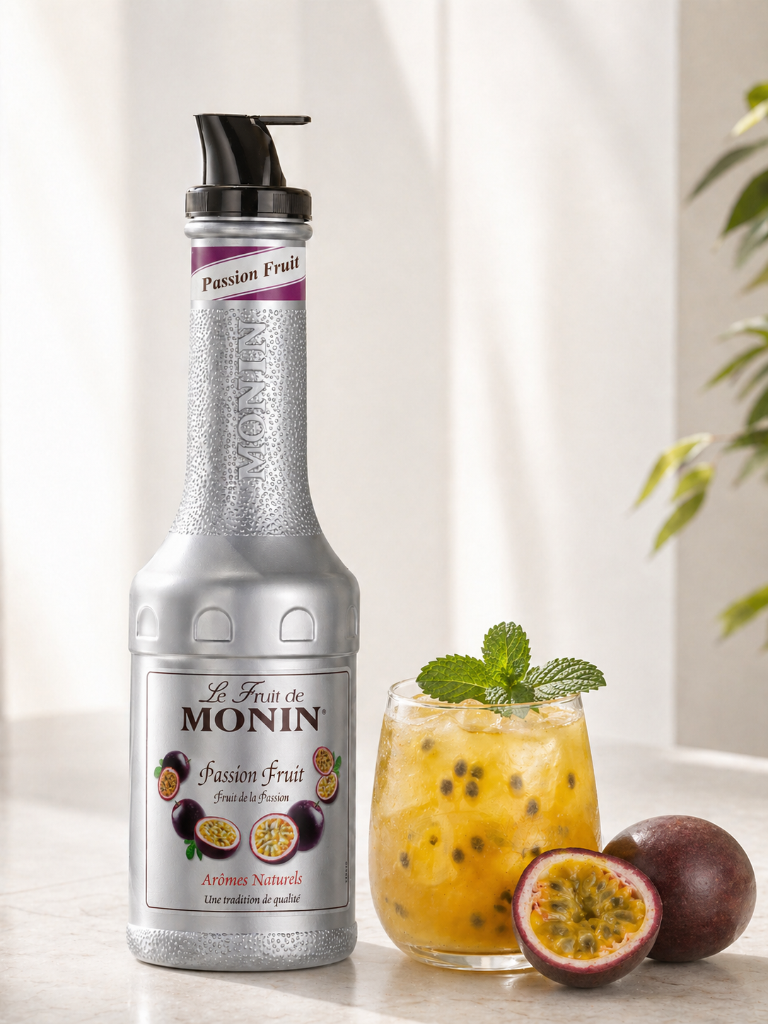 Основа (пюре) для напитков Маракуйя 1л Monin, натуральный продукт
