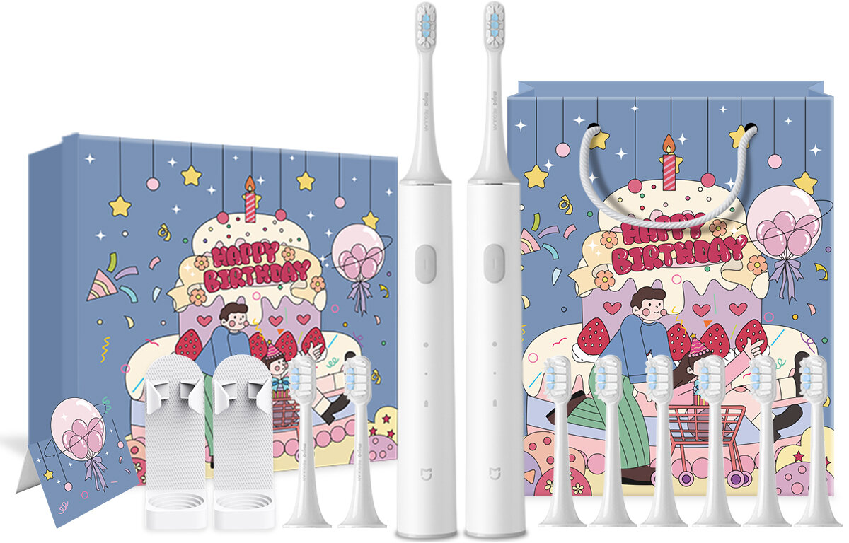 Электрическая зубная щетка унисекс Xiaomi T300, T300 Birthday Laundry & Care Exclusive Box