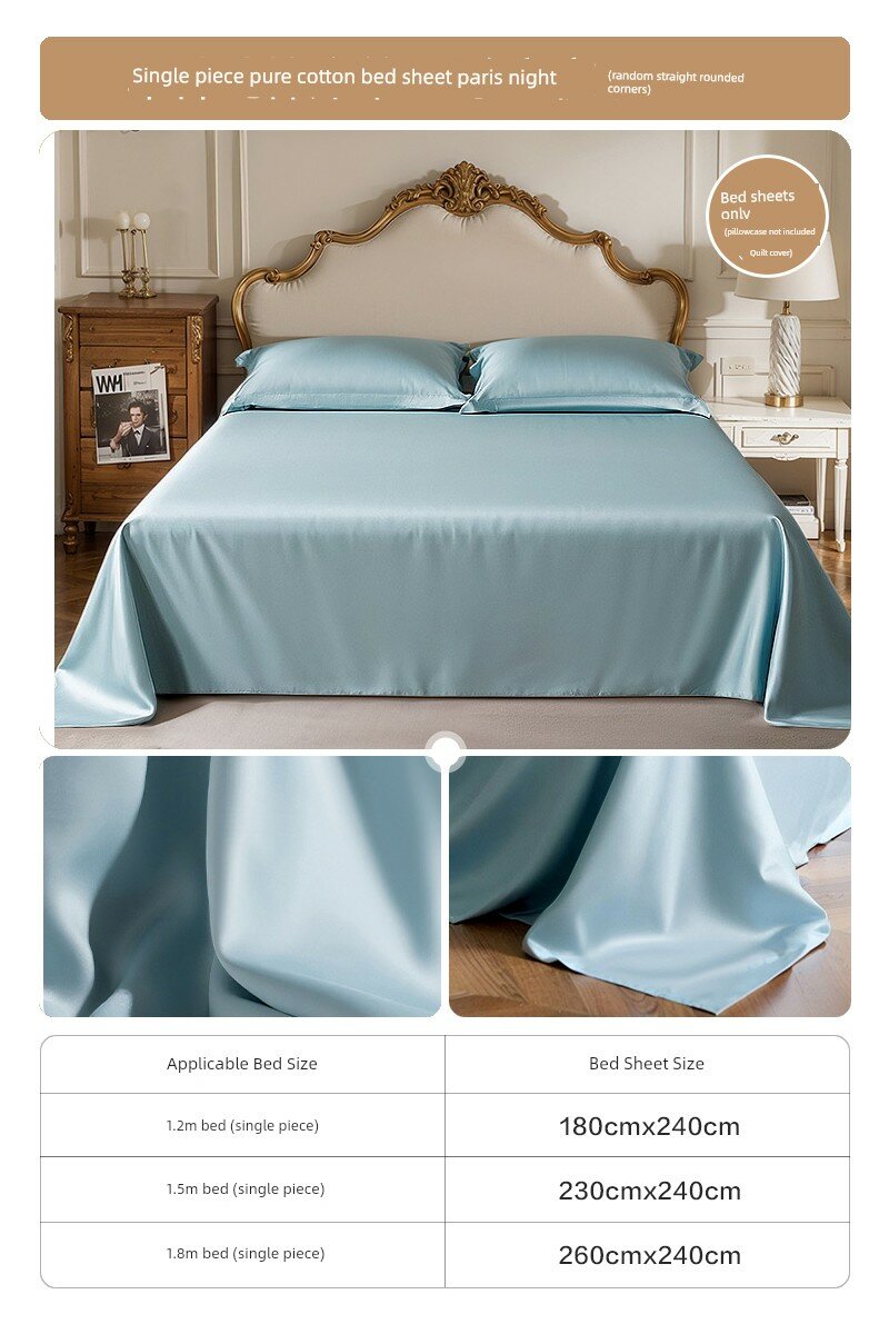 Постельное белье Fuanna Home Textiles, простыня для односпальной кровати из 60-ниточного длинноволокнистого хлопка,