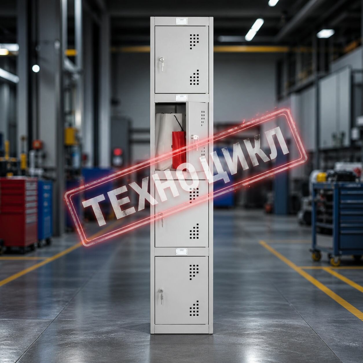 Шкаф для раздевалок антивандальный ТЦ-АВ-04, 1900х360х590 мм, серый RAL 7035 техноцикл
