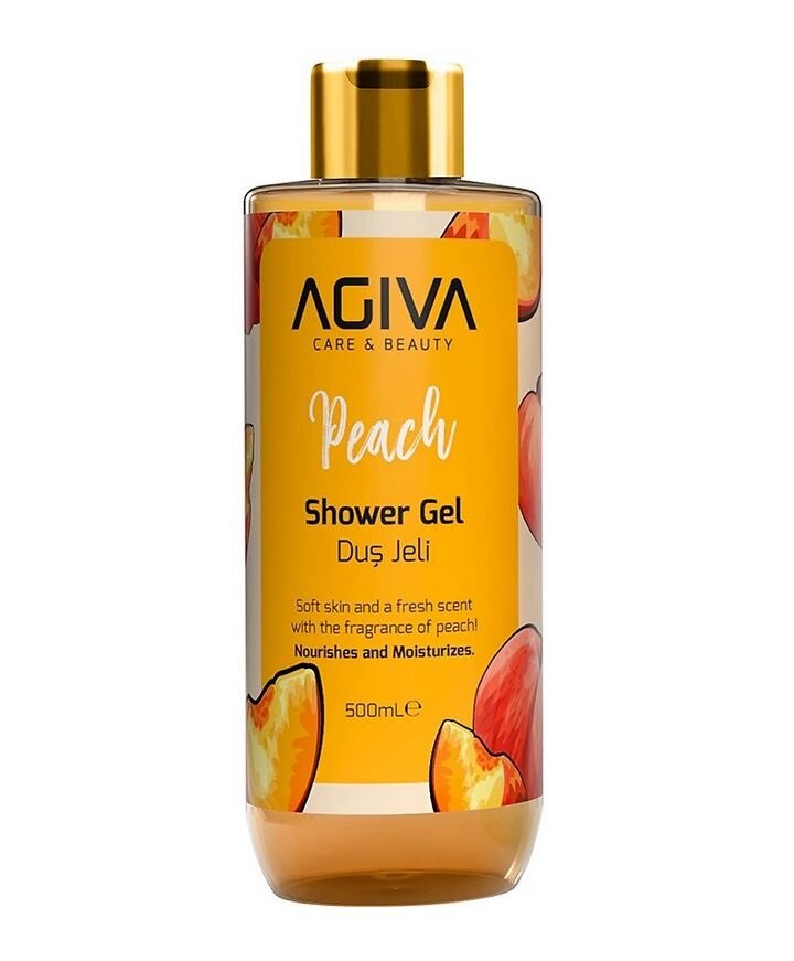 Гель AGİVA для душа женский Care&Beauty Peach, 500 мл - 1 штука