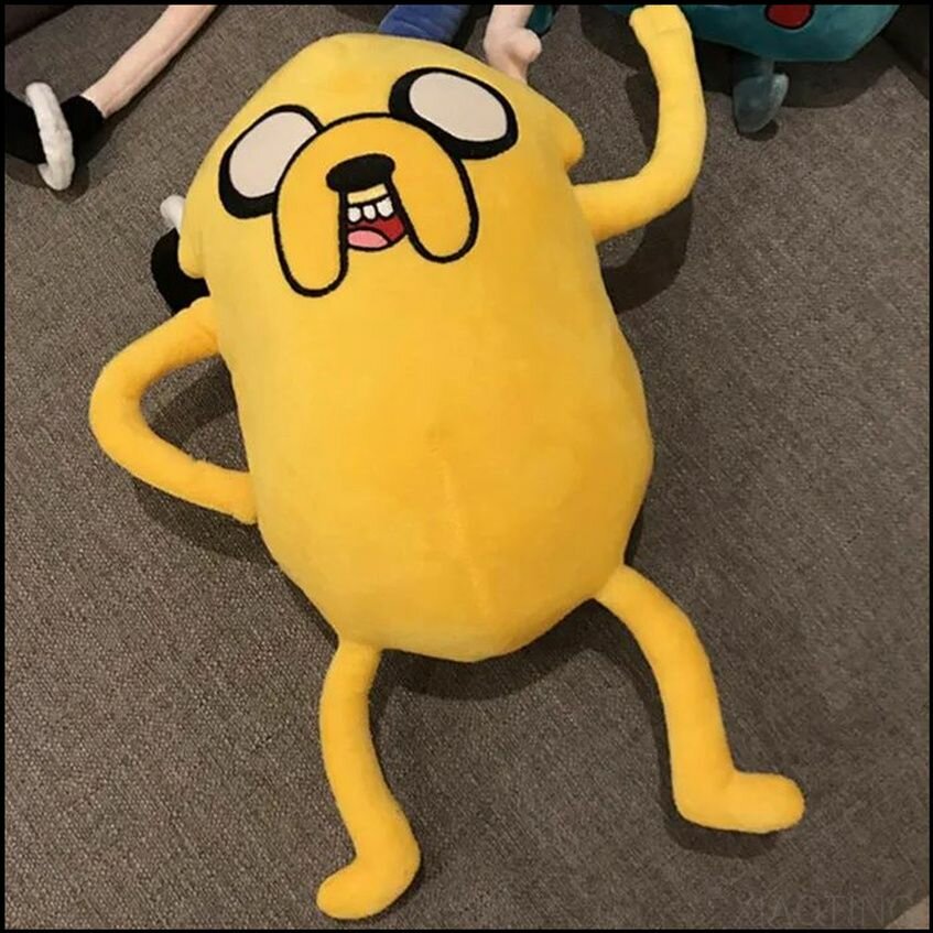 Мягкая игрушка Adventure Time Джейк, высота 37 см, желтый бархатный персонаж из мультфильма для детей