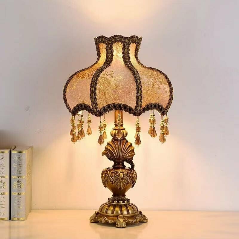 Лампа настольная Clear Lighting, в стиле ретро, питание от сети，33*55cm，кнопочный выключатель，коричневый