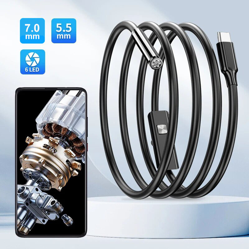Эндоскоп, для Android-телефонов, с подсветкой, 6 LED-ламп, IP67