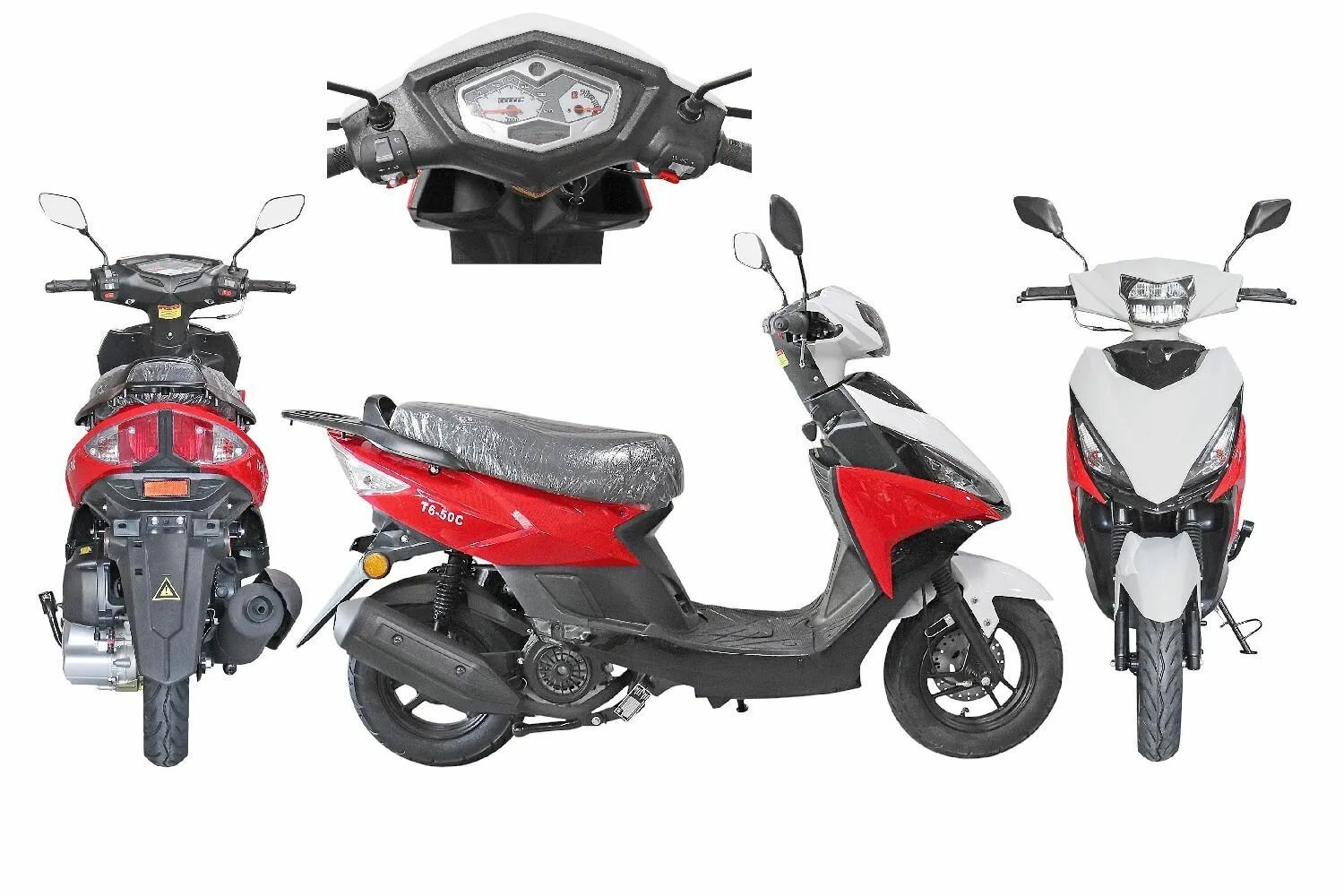 Скутер Corsa RS 49сс красно-белый (150)(10,8л. с, колеса 10", тормоза: диск. перед/бараб зад.)