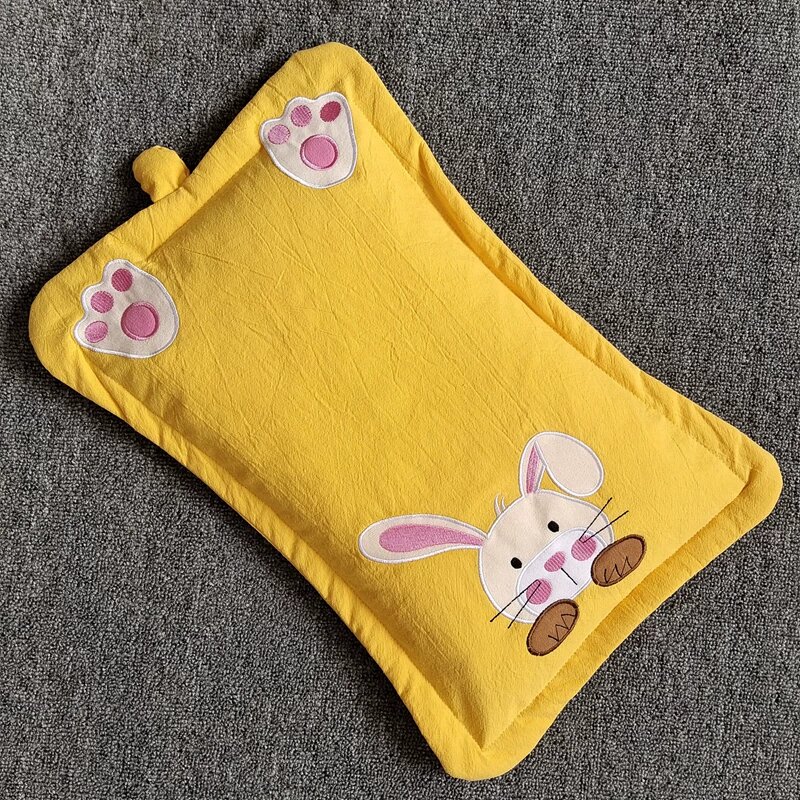 Хлопковая пестрая вышивка кролик подушка для детей, 50x30см внешние, 43x24см внутренние, молния