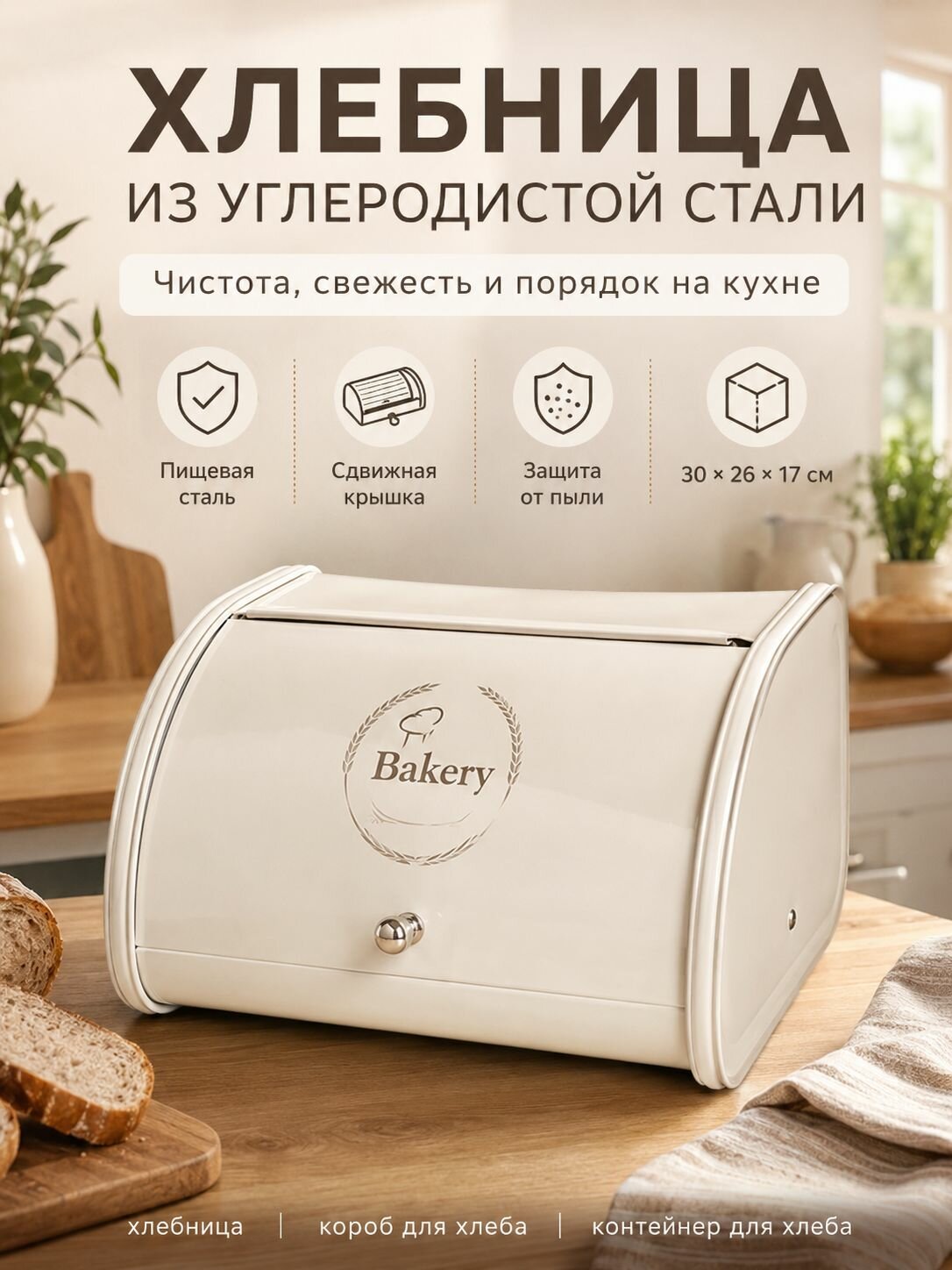 Хлебница, 30.5 см х 27.5 см х 17.50 см
