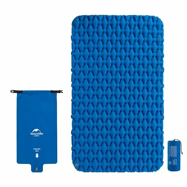 Коврик надувной NATUREHIKE FC11, 2 местн. 200х120х6.5см, голубой