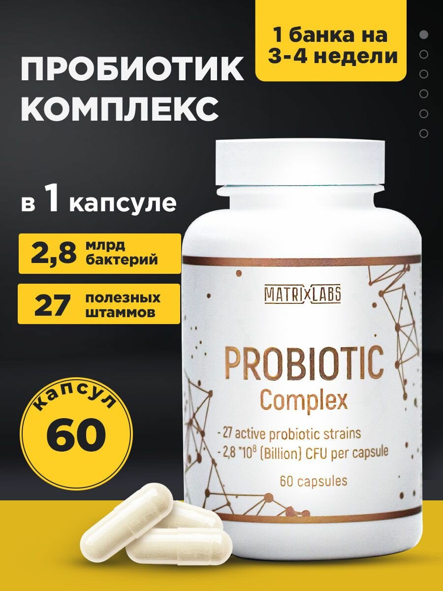 Пробиотики и пребиотики, комплекс, 60 капсул, Пробиофул, Matrix Labs, срок годности - 20.06.2026
