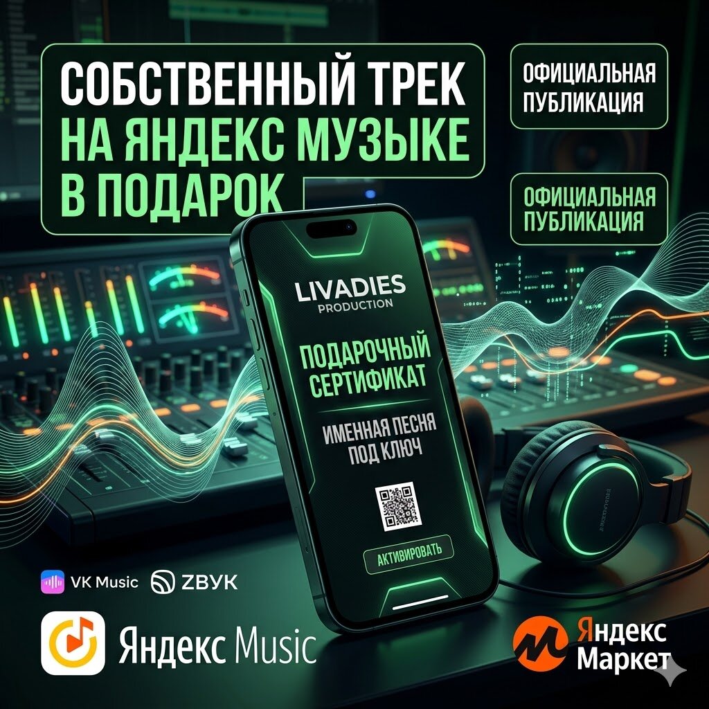 Подарочный сертификат на создание именной песни под ключ (LIVADIES)