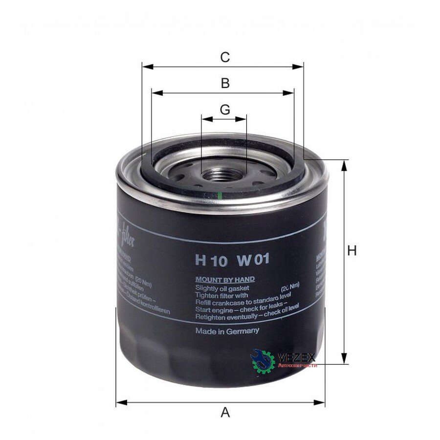 HENGST FILTER H10W01 Фильтр масляный