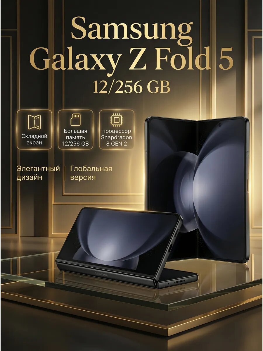 Смартфон Samsung Galaxy Z Fold 4 12/256Gb 7.6" Black/ Черный фантом.5G