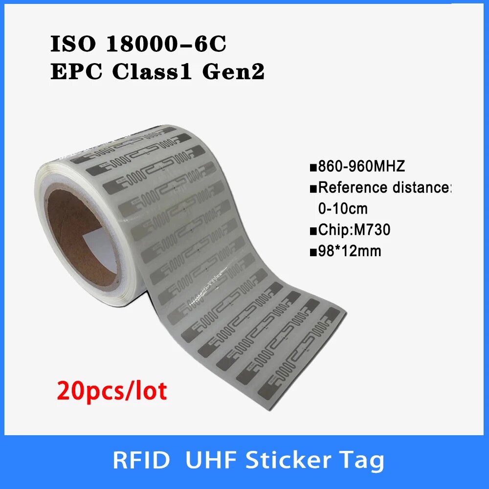 RFID метки ZN9640 860-960MHz Impinj M730 20 шт.