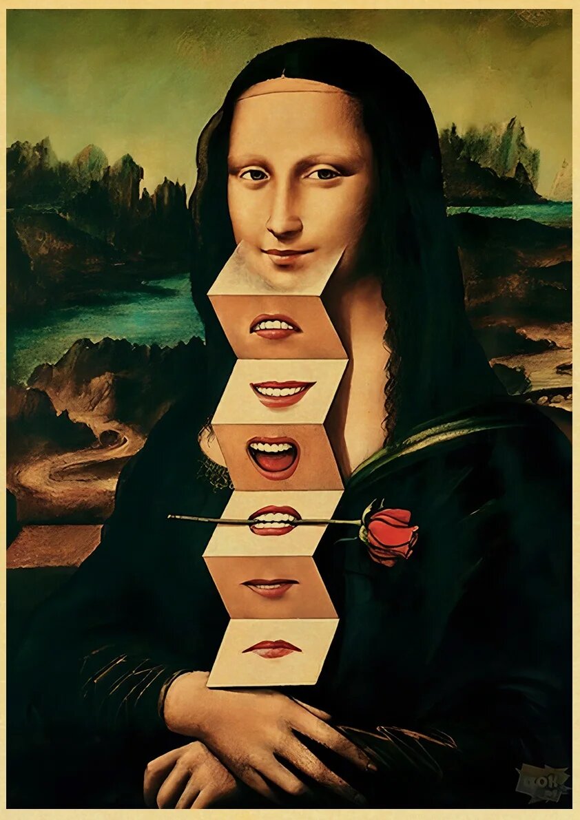 Плакат "Мона Лиза" L035, 30x21 см
