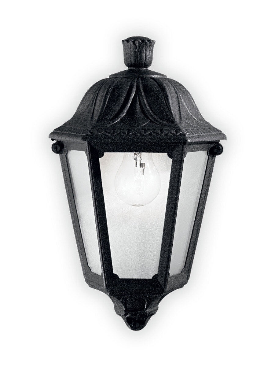 Светильник уличный настенный ideal lux Dafne AP1 Small макс.1х23Вт IP55 E27 230В Черный/Прозрачный Смола/Стекло Без лампы 101552.