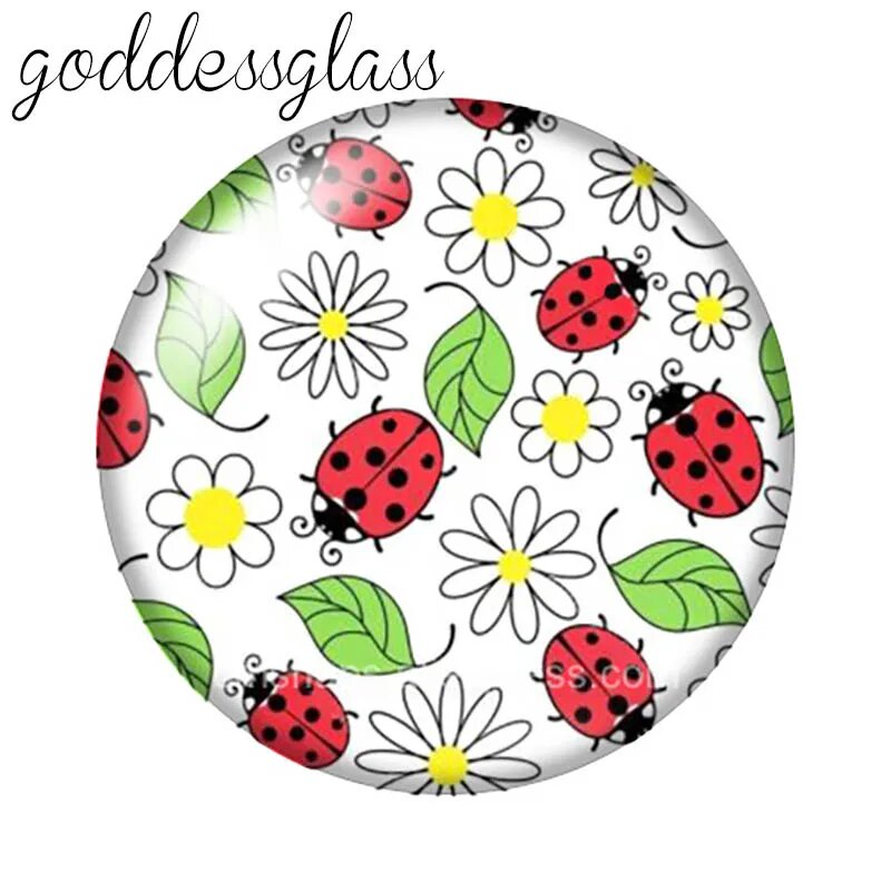 Круглые стеклянные кабошоны Goddessglass 10 шт. 12mm, ZB1617-07