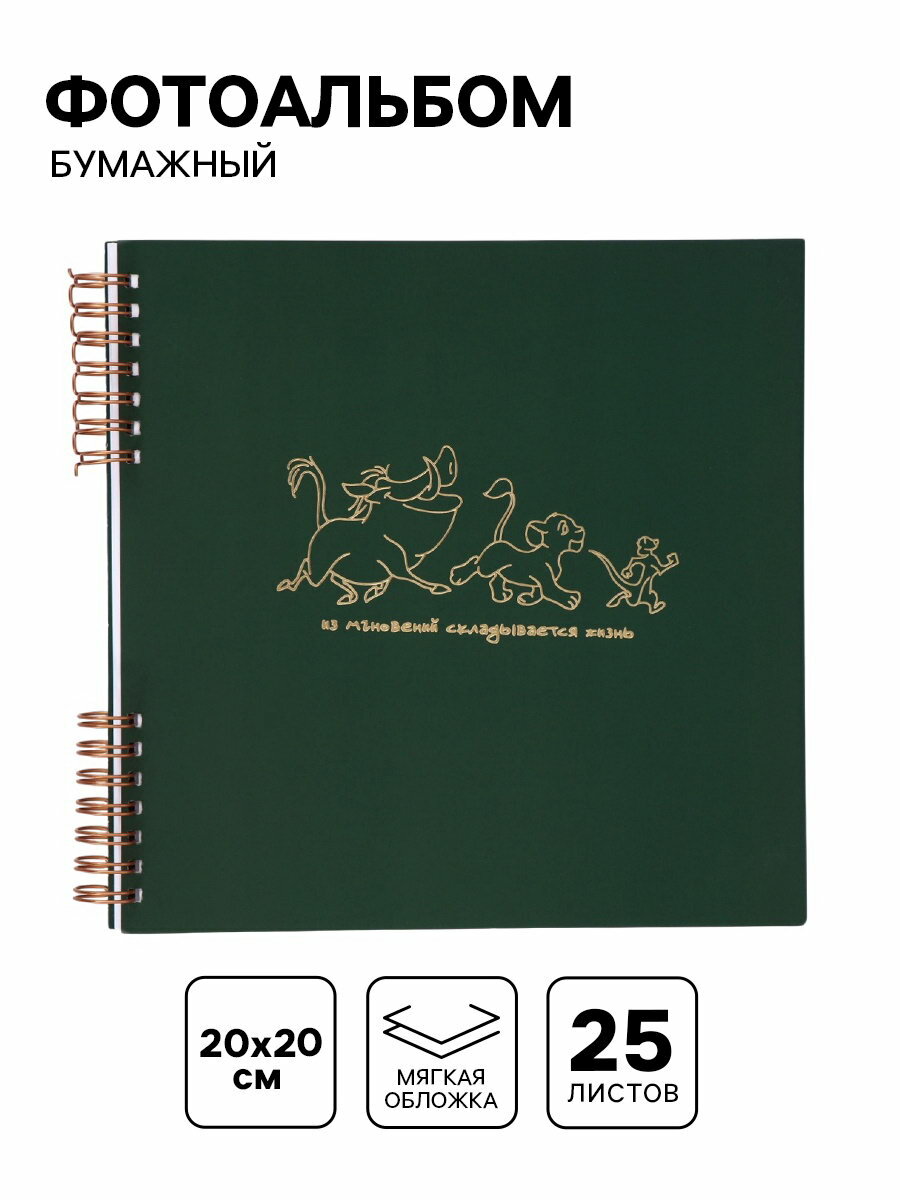 Фотоальбом бумажный 20x20, 25 л, тематика: мультфильмы, вид обложки: твёрдая