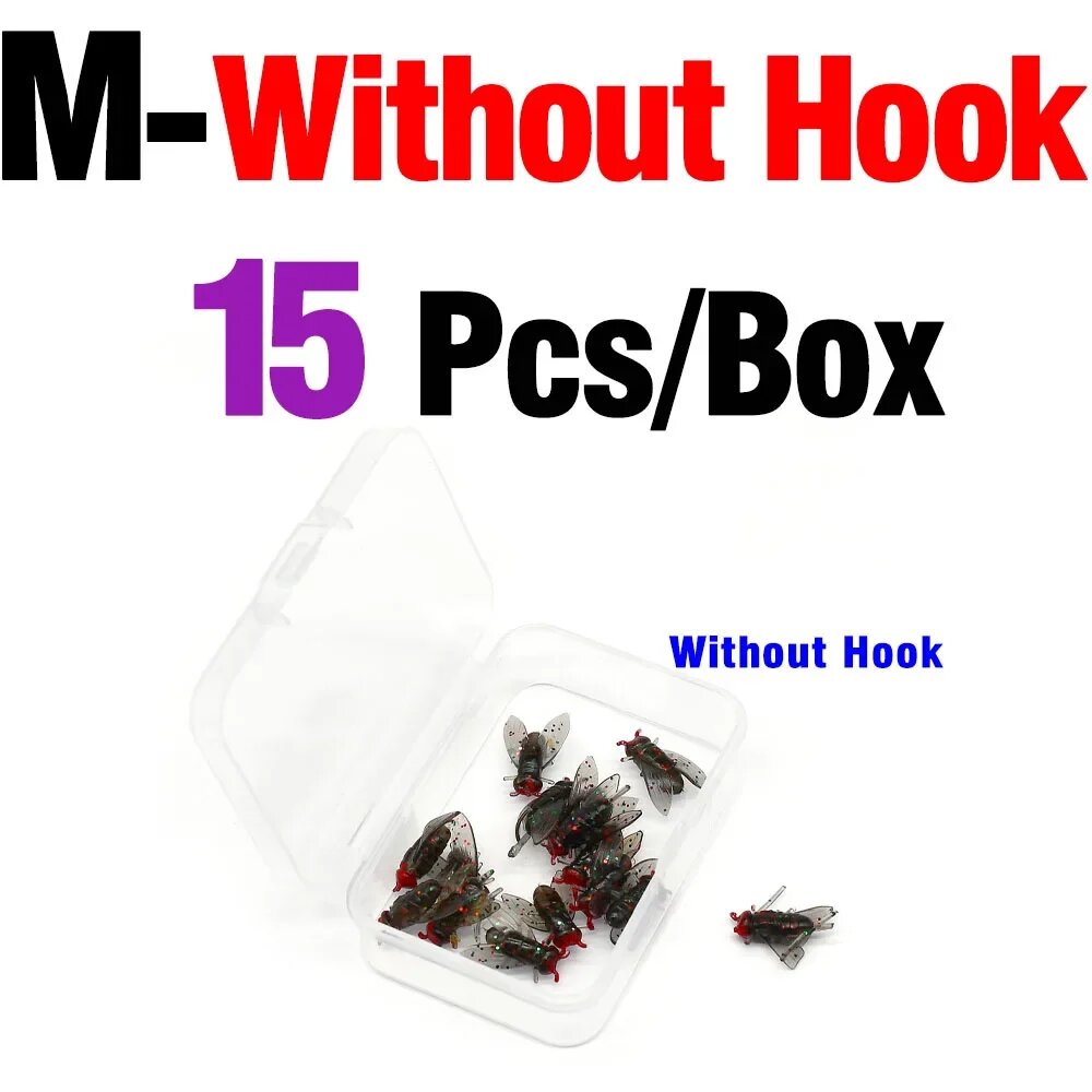 Бионические мушки для нахлыста, 15 шт, M without hook