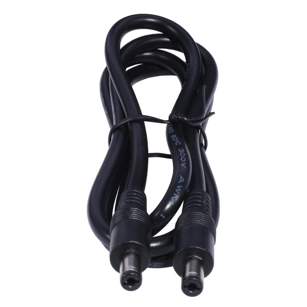 Кабель-переходник DC 5.5x2.1 мм папа-папа 18AWG, 12V 10A, удлинитель для видеонаблюдения, длина 1 м
