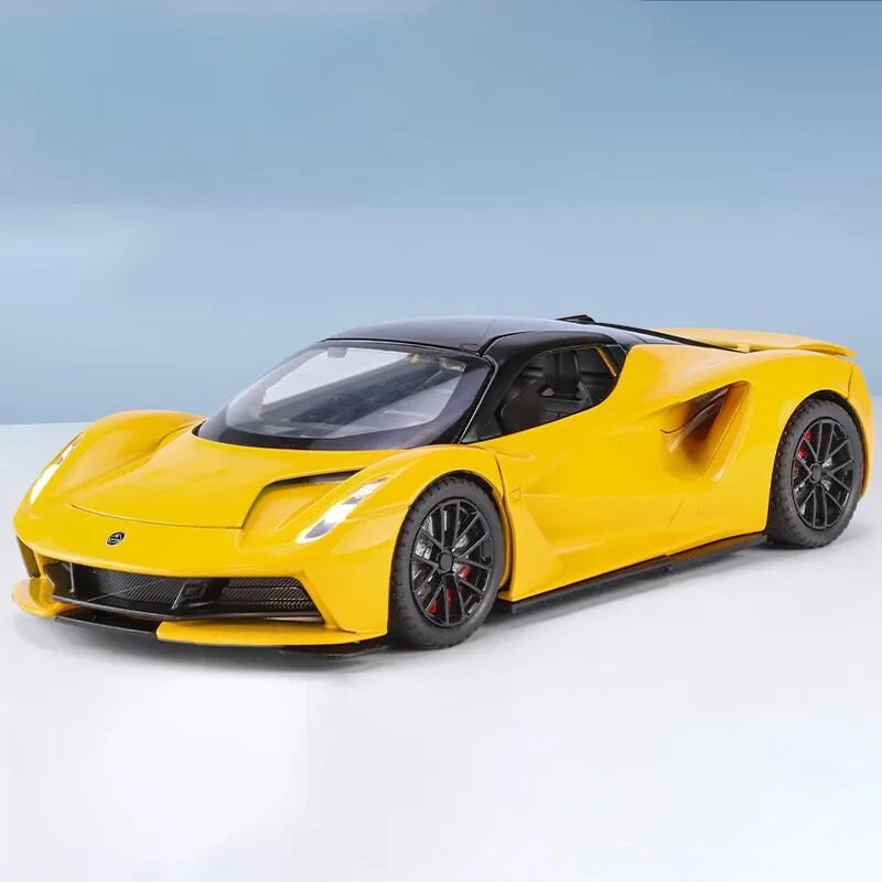 1:24 Масштабная модель Lotus Evija металлическая инерционная машинка со звуком