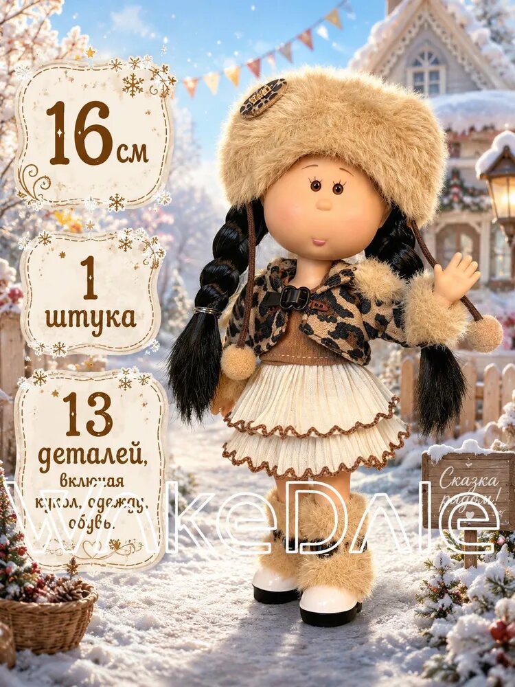 Виниловая кукла Nines Mia Mini Mia, 16 см (включая кукол, одежду, обувь)