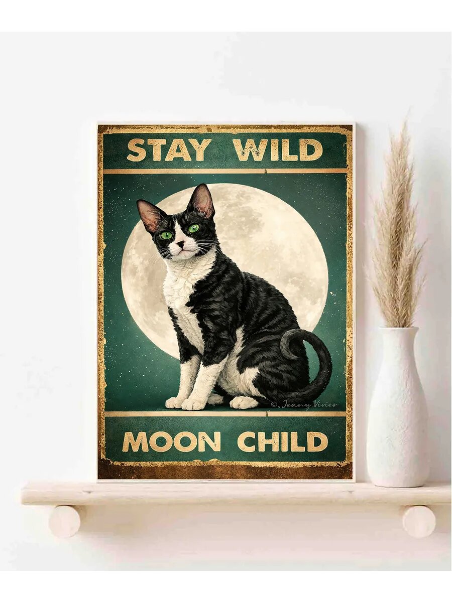 Корниш-рекс, Stay Wild Moon Child, Плакат 30x42см