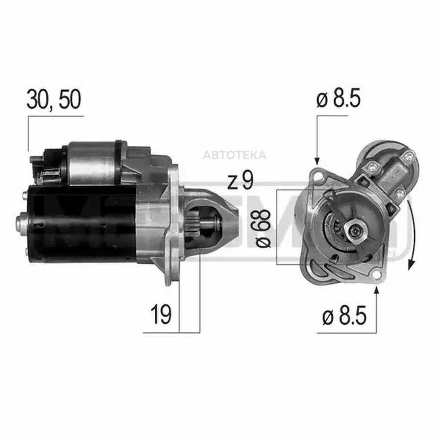 Стартер OPEL ASTRA J /MOKKA 1.4 1.1кВт ERA 220648