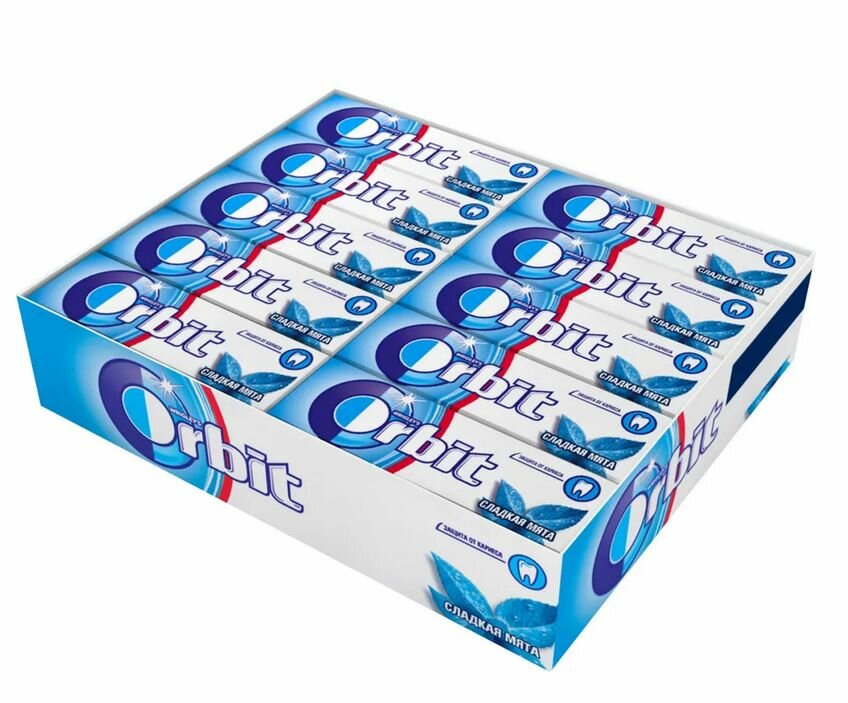 Orbit Жевательная резинка Сладкая Мята 13,6 г, 30 шт в коробке